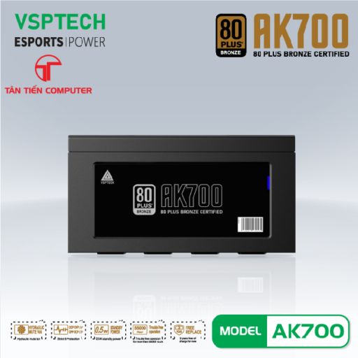 Bộ nguồn máy tính VSPTECH – iForgame AK700 80PLUS BRONZE – Tân Tiến Computer – Vi tính Nha Trang